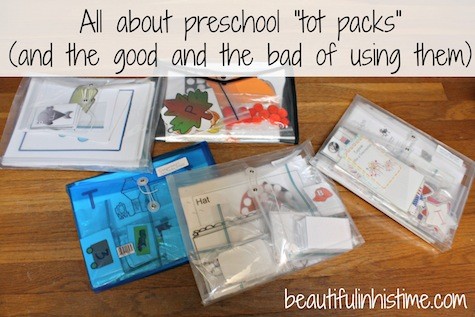 All about preschool tot packs (and the good and the bad of using them ...